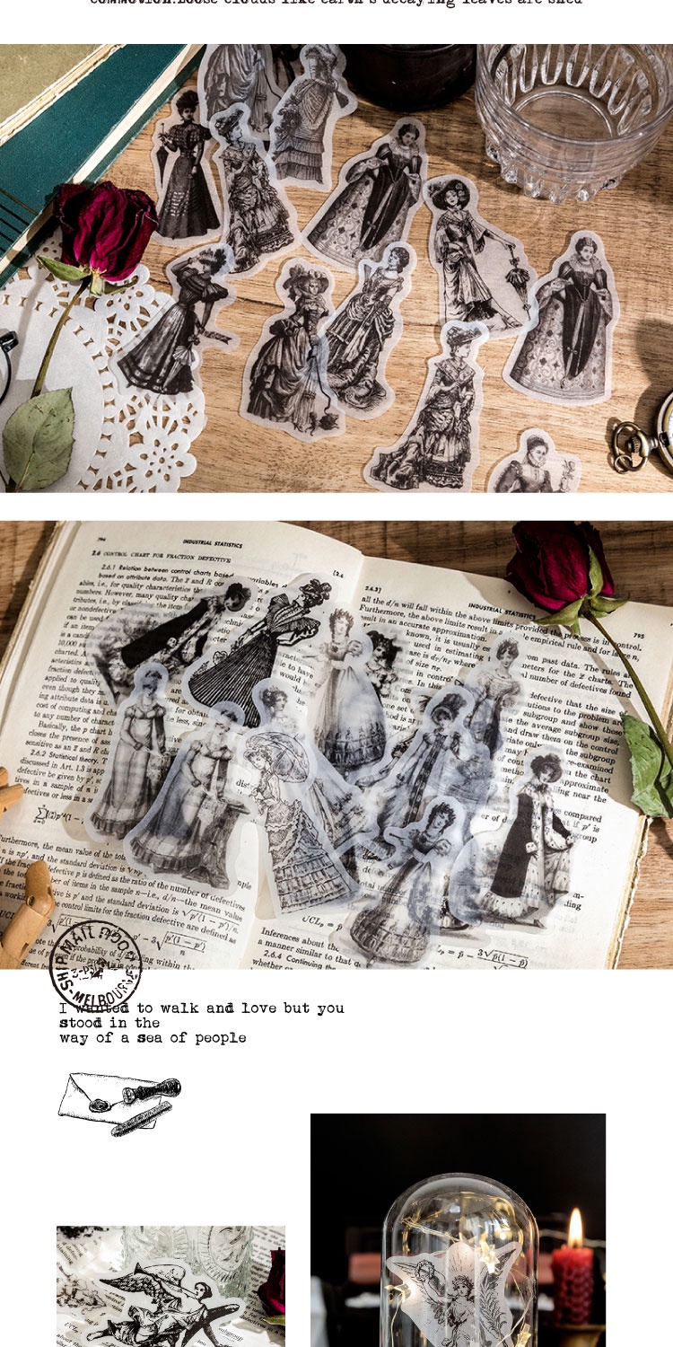 Journamm 30pcs/pack Litmus Paper Vintage Stickers for Junk Journal DIY ...