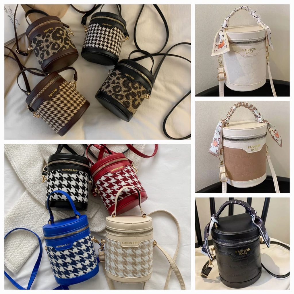 Beg Round Cylinder tote bag handbag wanita BoniaHigh-end niche design ...