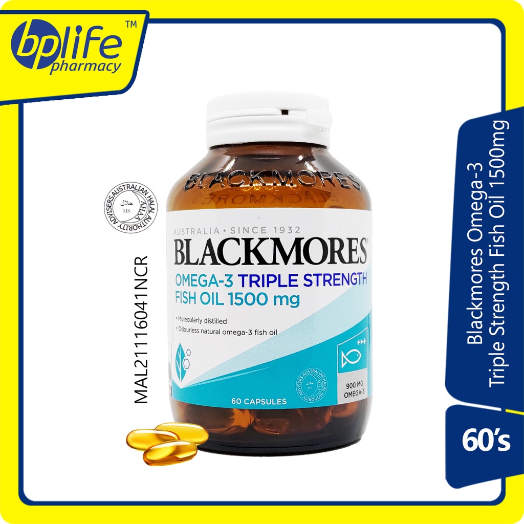 Blackmores Omega-3 Triple Strength Fish Oil 1500mg 60 Capsules | Shopee Malaysia