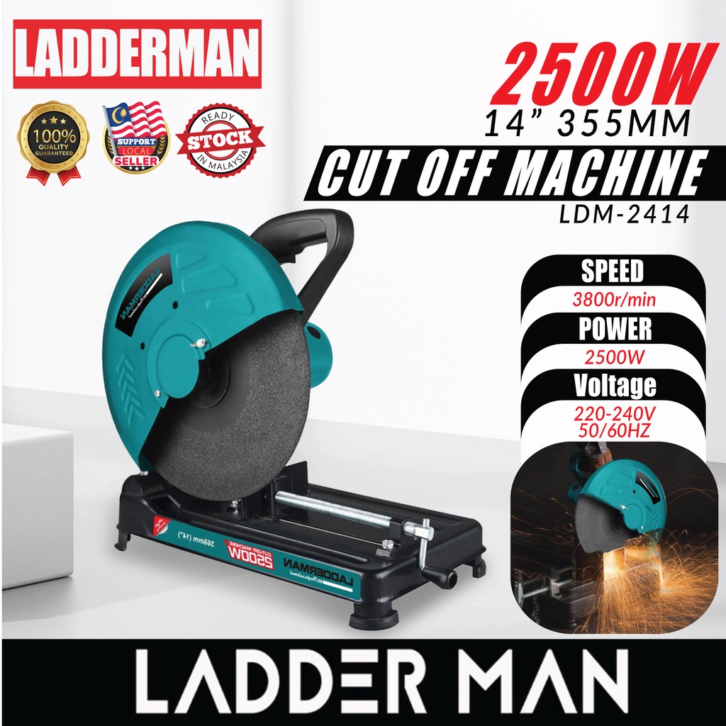 LADDERMAN LDM-2414 2500W 14” 355MM Chop Saw Cut-Off Machine Metal ...