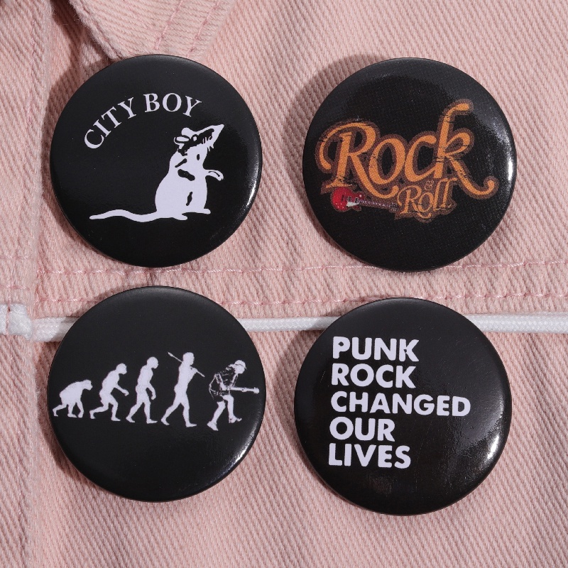 44mm Rock Roll Tinplate Pin Punk Is Not Forever Brooch Badges Lapel Pin ...