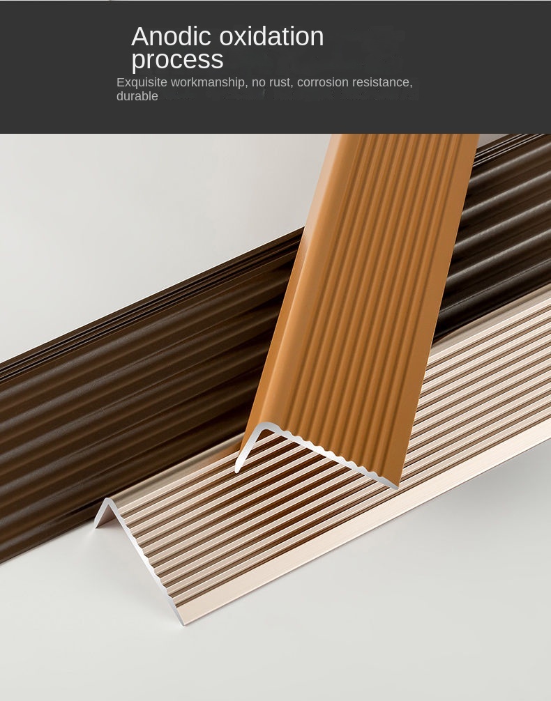 Aluminum Alloy Anti-Slip Strip for Stairs Step Trim Tile L-Shaped Blank ...