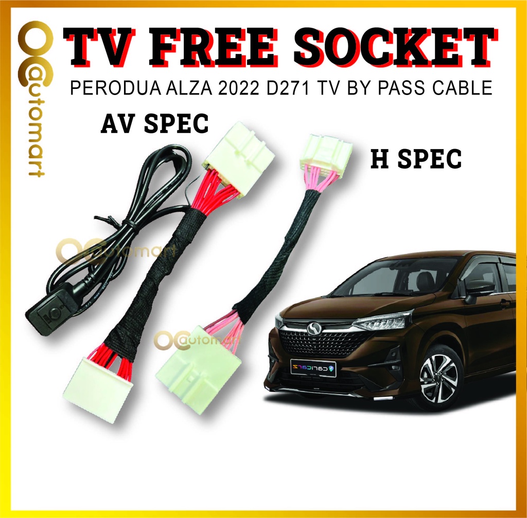 Perodua ALZA 2022 AV SPEC / H SPEC Socket TV Free Bypass enabled to ...