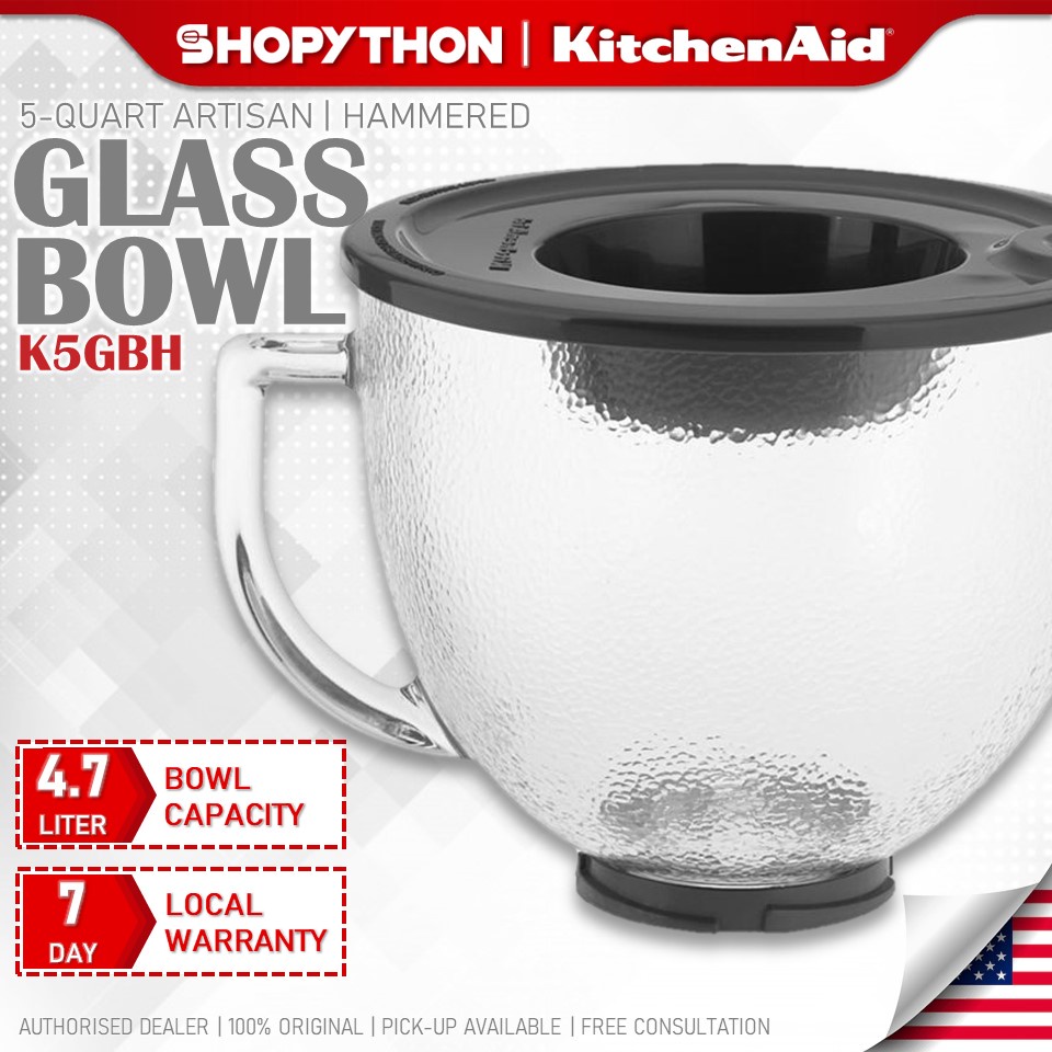 KITCHENAID 5-Quart Hammered Glass Bowl K5GBH (4.7L) Pouring Spout ...