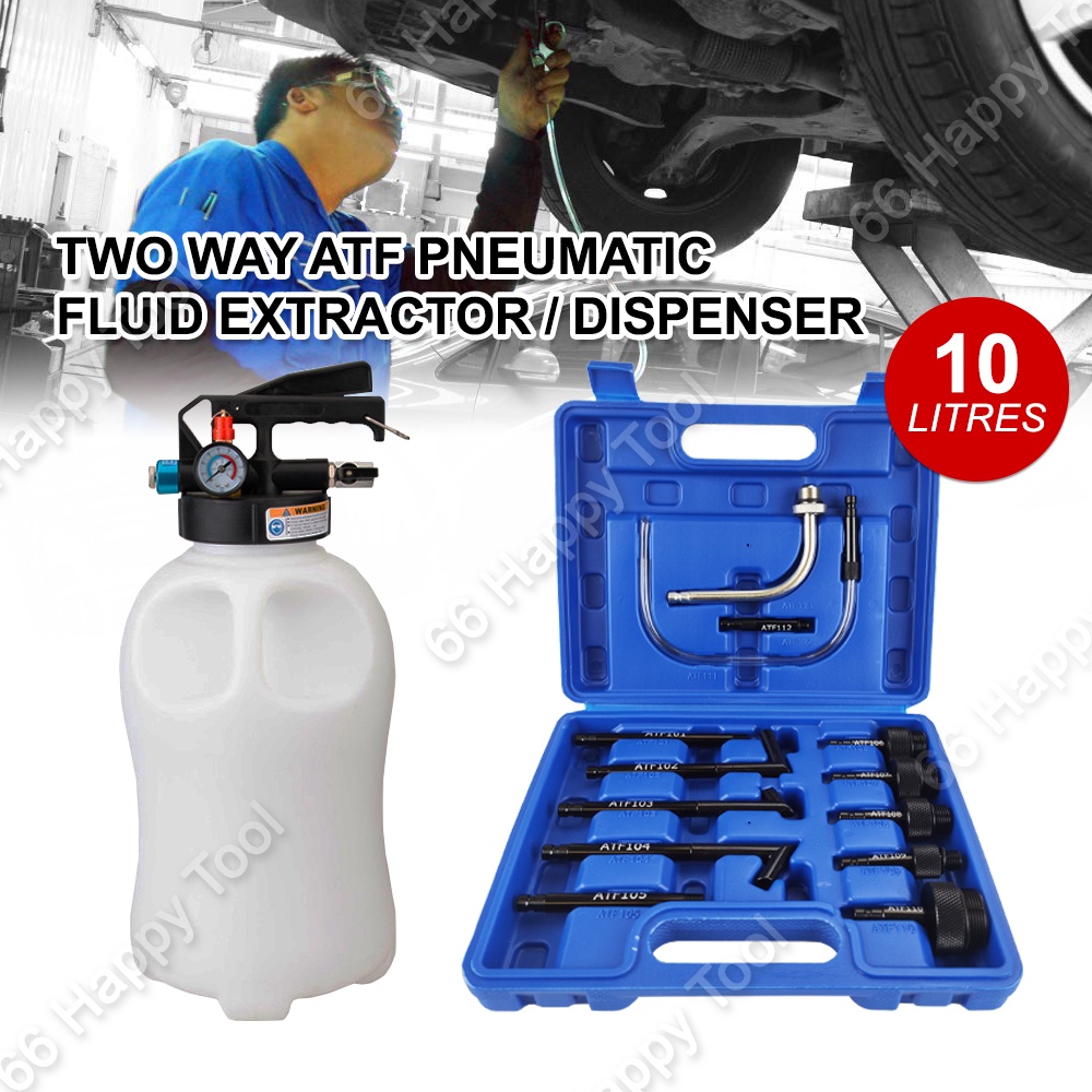 10L Two Way ATF Pneumatic Fluid Extractor Dispenser Set Automatic Transmission Pump Oil Filling ...
