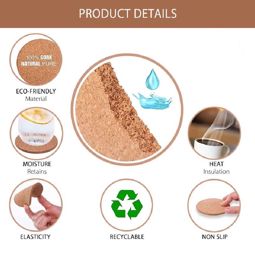Alas Lapik Lekar Periuk Cawan Gabus Alas Cawan Natural Cork Pad Cup ...