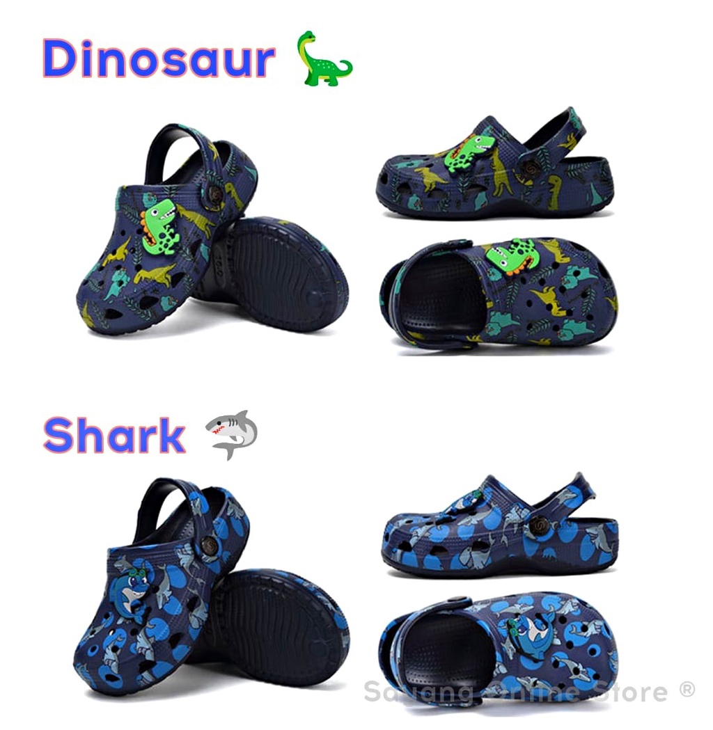 Ready Stock MC Kid Sandal Boy Girl Clog Shoe Princess Dino Shark Kasut ...