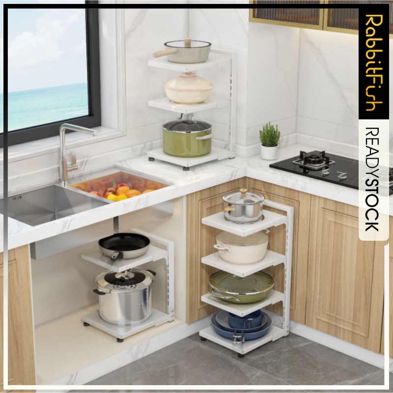 Adjustable Pot Rack Pans Organizer Racks For Kitchen Sink & Counter ...