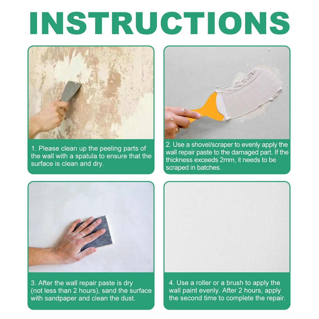 Chibel 100g Wall Repair Paste Wall Mending Agent Cream Drywall Repair ...