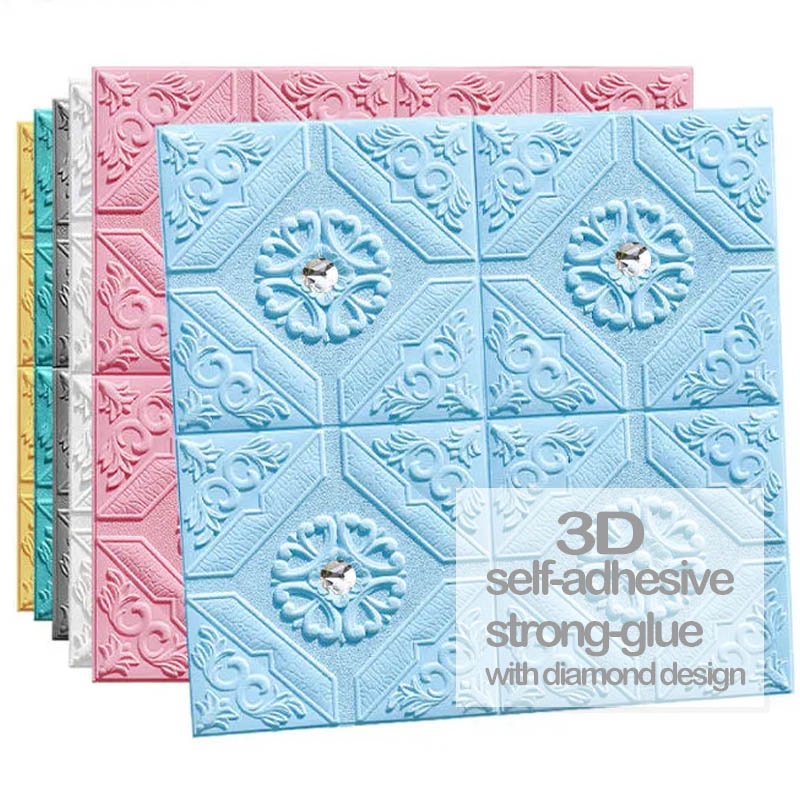 Ceiling Wall Paper Dinding Foam 3D Wall Paper Dinding Adhesive Wall ...