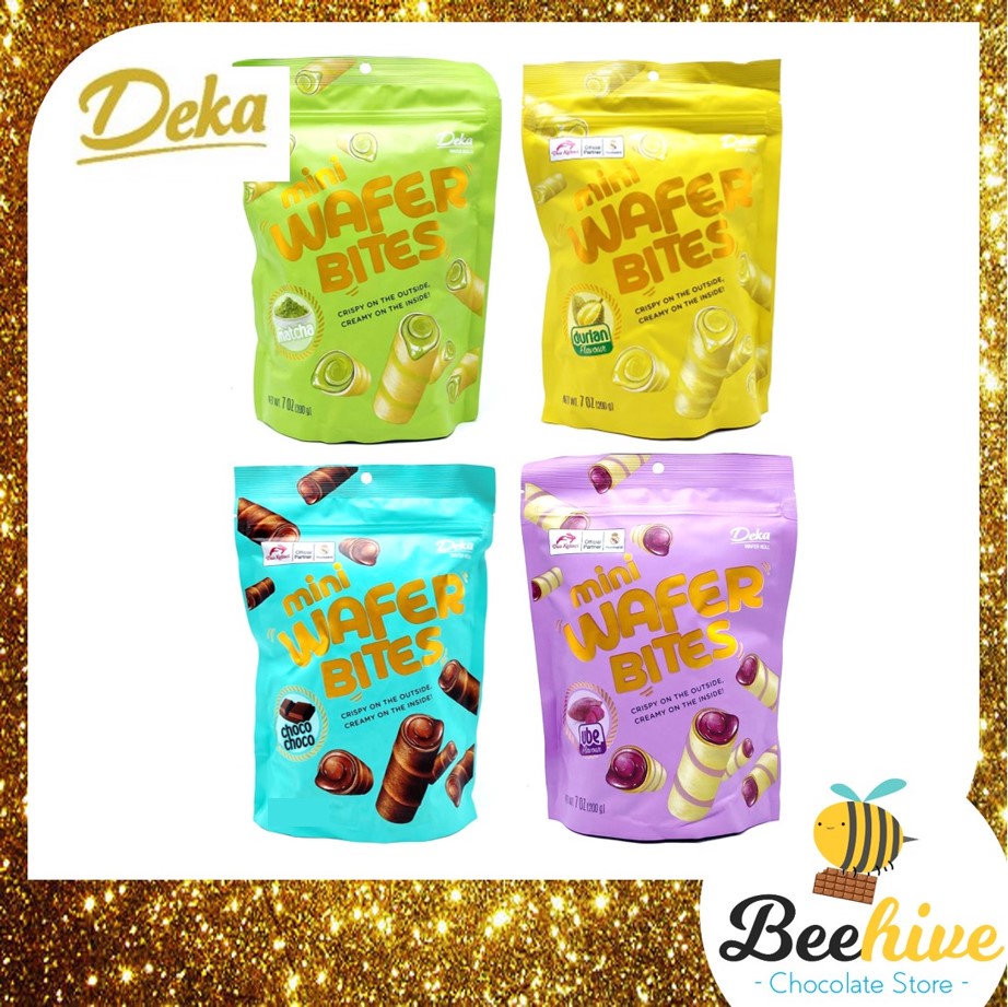 Deka Mini Wafer Bites 170g [Assorted Flavours: Ube / Choco / Matcha ...