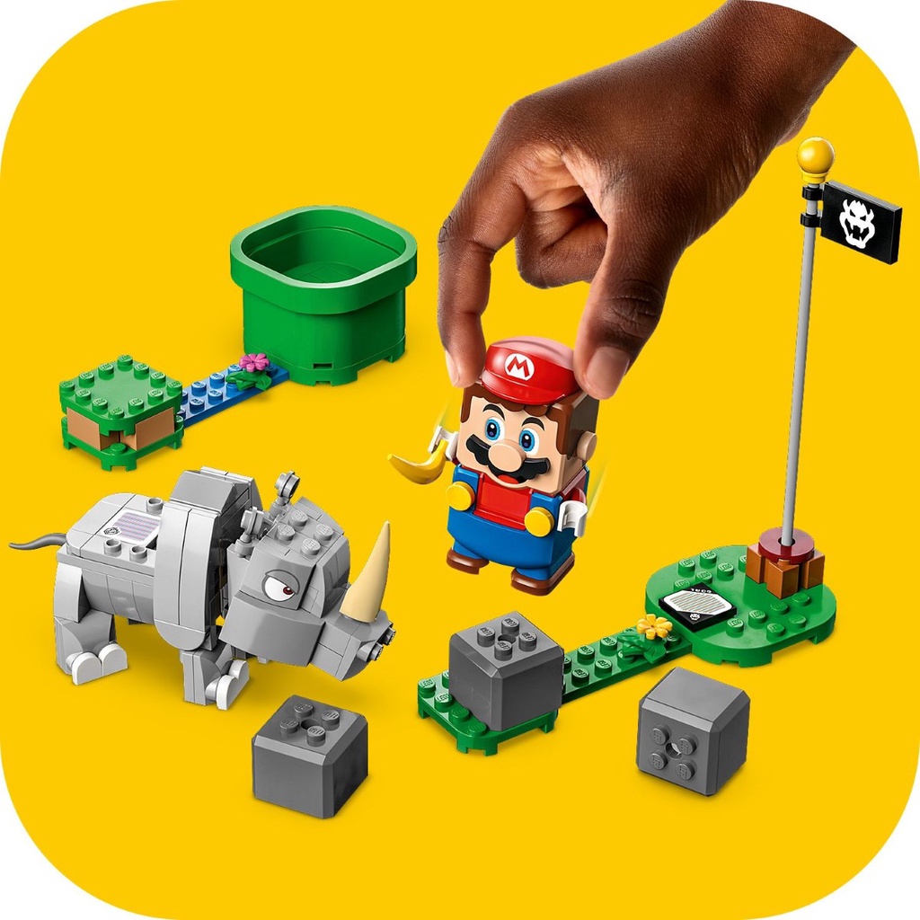 LEGO 71420 Super Mario Rambi the Rhino Expansion Set Building Toy Set ...
