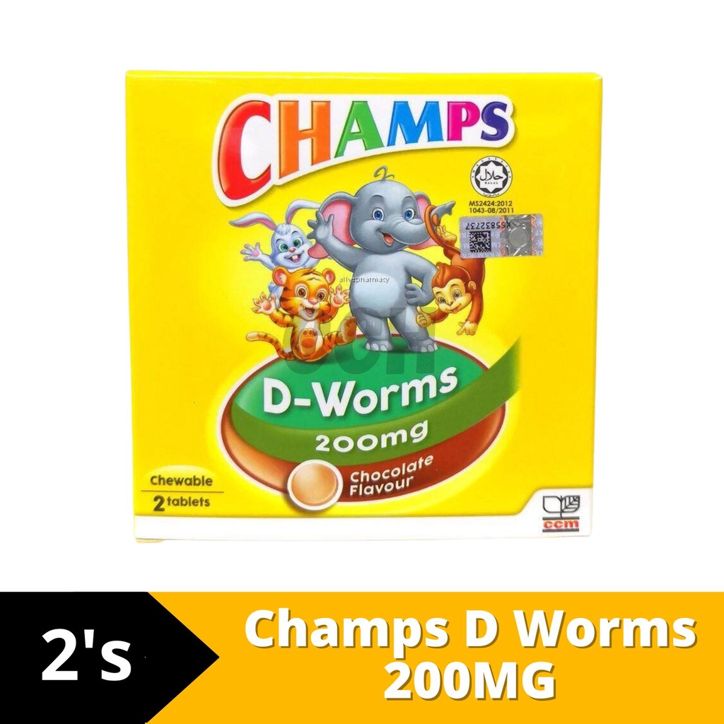 Champs D Worms 200MG (2 Tablets / Suspension 10ml) | Shopee Malaysia