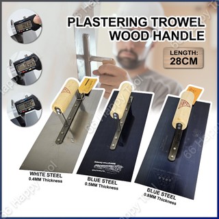 280mm Blue/Silver Plastering Trowel Wood Handle Rectangle Plaster ...