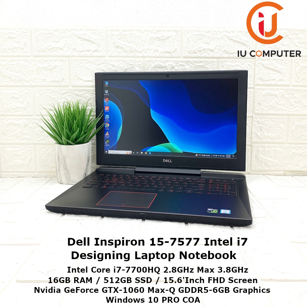 DELL INSPIRON 15-7577 DESIGN INTEL CORE I7-7700HQ 16GB RAM 512GB SSD ...