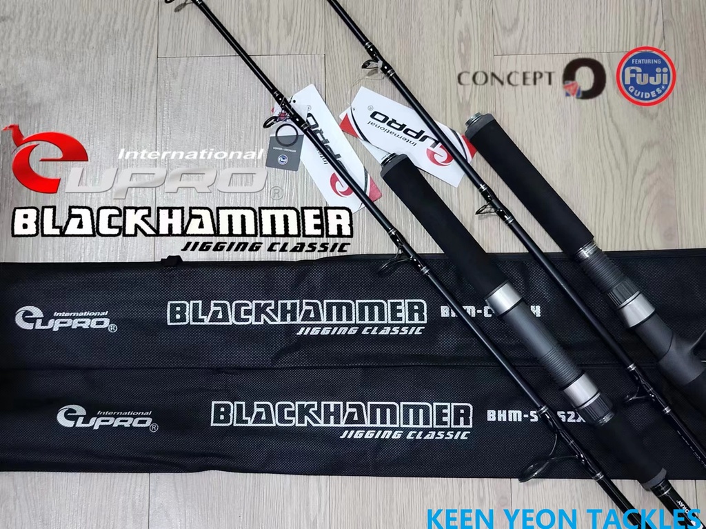 EUPRO BLACKHAMMER JIGGING FISHING ROD( SPINNING/BAITCASTING) | Shopee ...