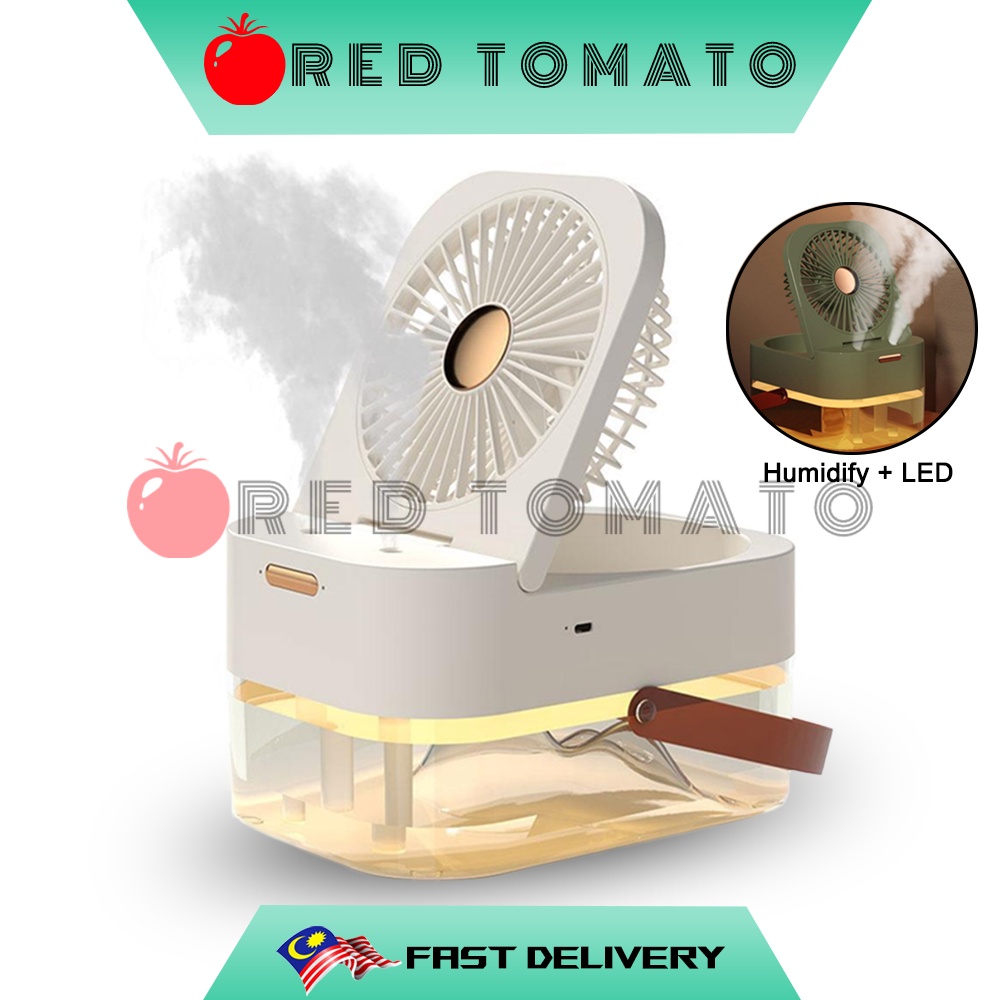 RED TOMATO 2.5L USB Plug-In Humidifier Fan Water Mist Air Condition Fan ...