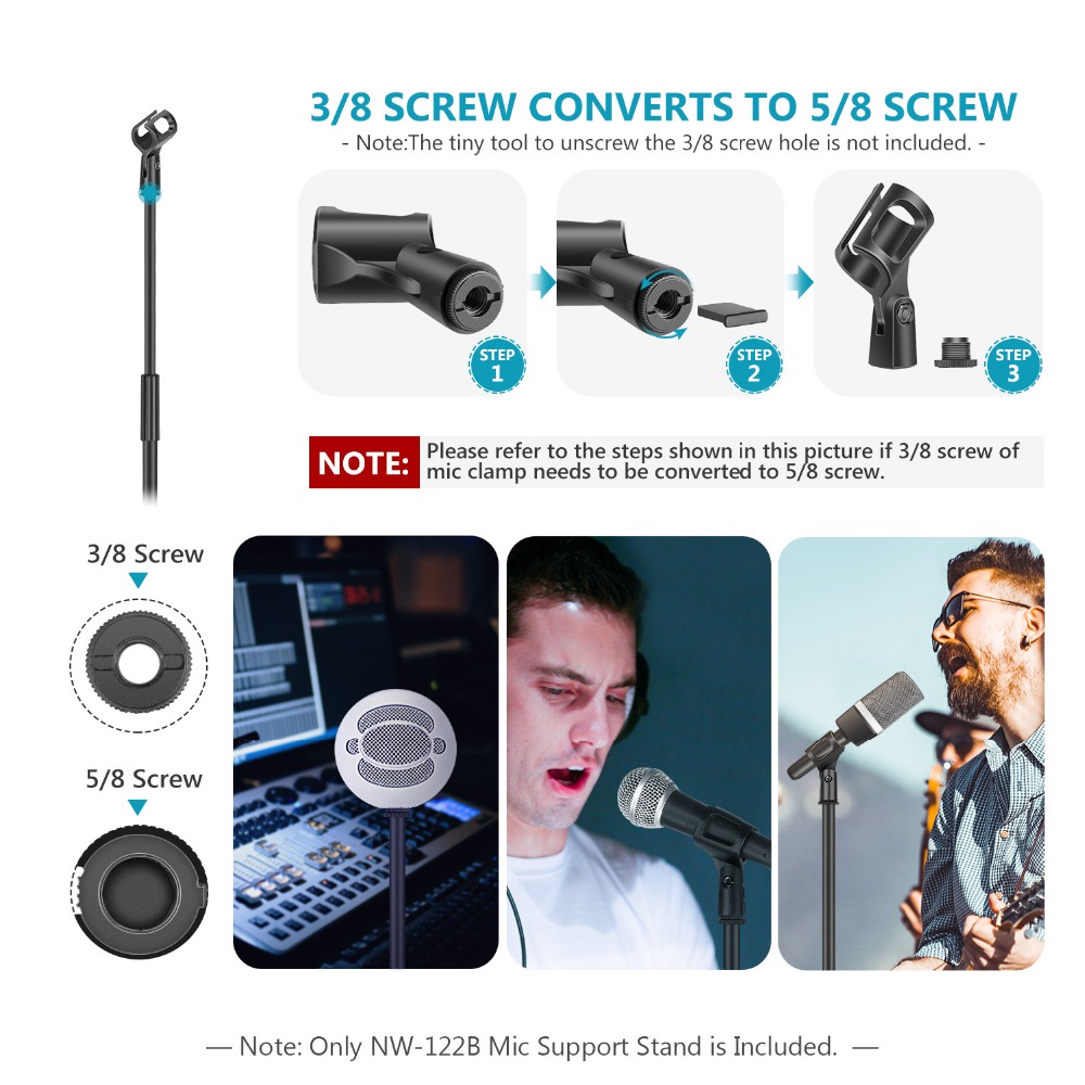 Microphone Stand Heavy Base Mic Stand Compact Base Microphone Floor ...