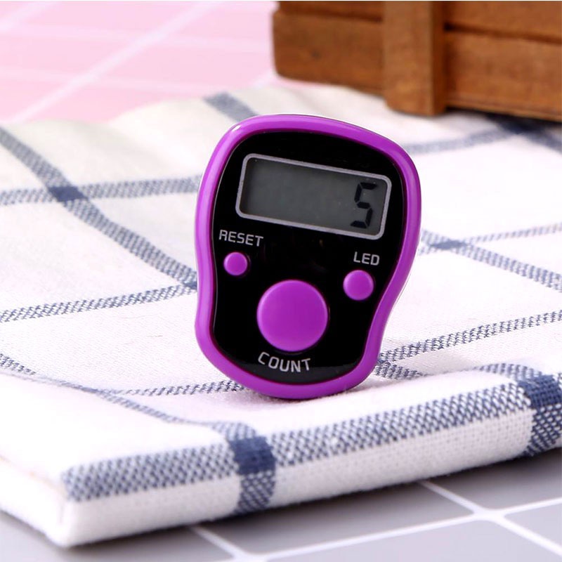 𝟓 𝐃𝐈𝐆𝐈𝐓𝐒 Electronic Tashbih Finger Counter Resettable Digital LCD LED ...
