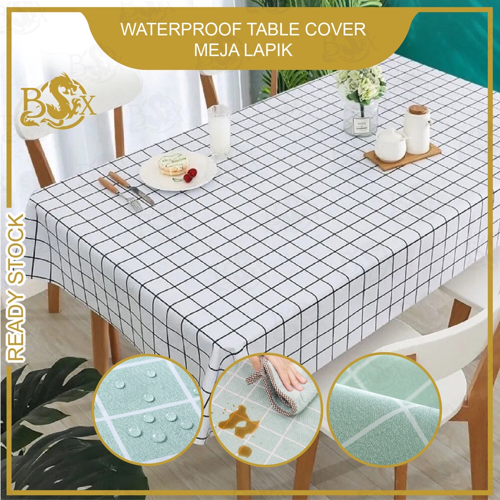 DGR Large Table Cloth PVC Waterproof Oilproof Anti-pollution Tablecloth ...