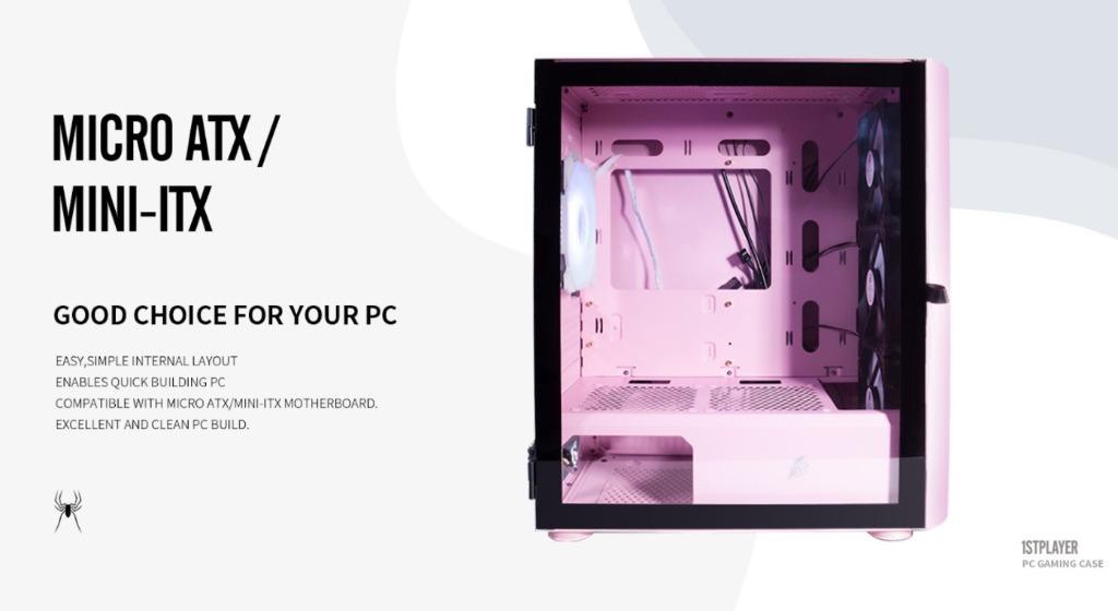 1ST Player Infinite Space IS-3 Micro ATX Tempered Glass Gaming PC Case ...