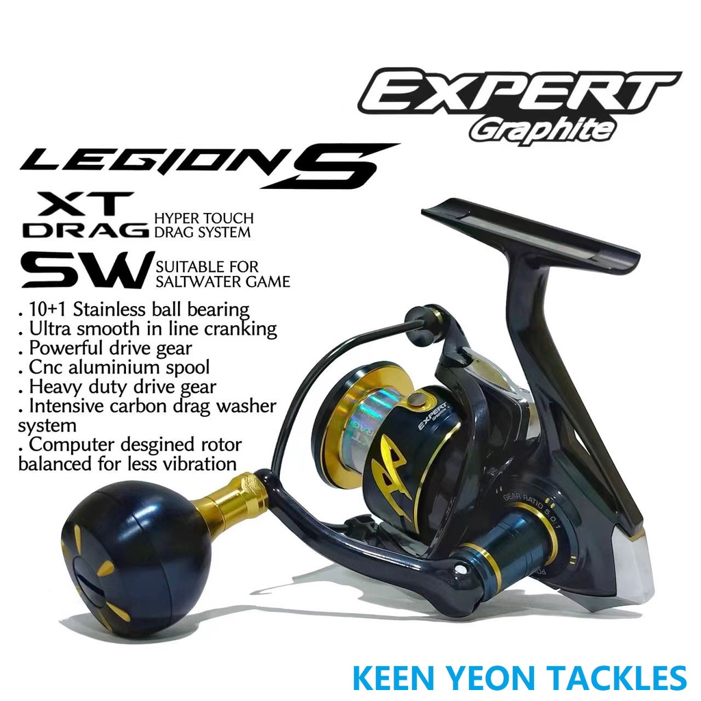 EXPERT GRAPHITE LEGIONS SW FISHING REEL ( SPINNING ) | Shopee Malaysia