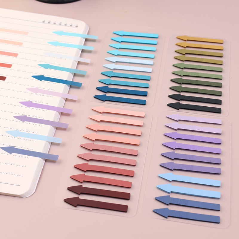 PET Very Thin Arrow Index Sticker / Morandi Gradient Colored Sticky ...