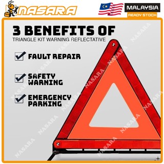 Nasara Car Warning Reflective Triangle Kit Foldable Safety Road Sign ...