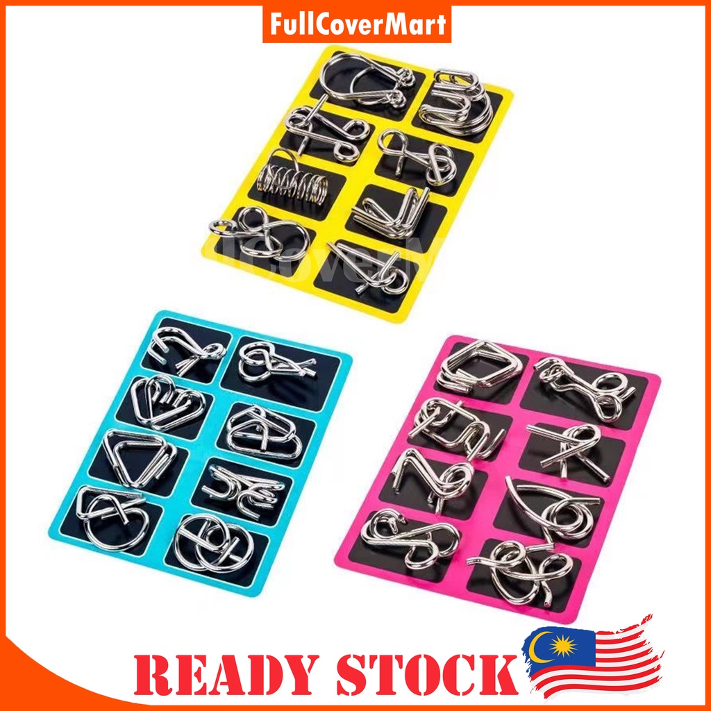 (TOY37) Kunci Teka-Teki Metal Wire Puzzle IQ Mind Brain Teaser Puzzles ...