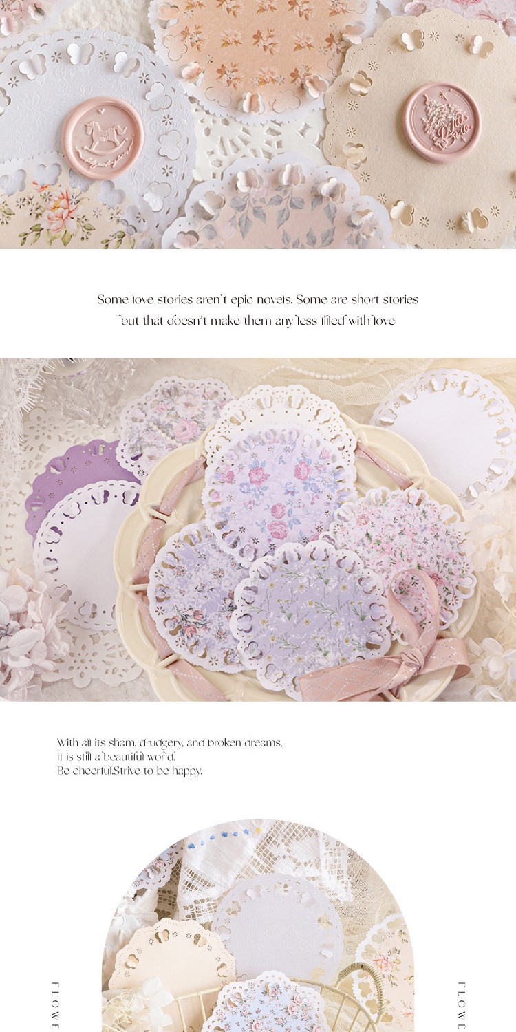 QOUZMO 10pcs/pack hollowed out lace paper collage papers[Butterfly Fifi ...