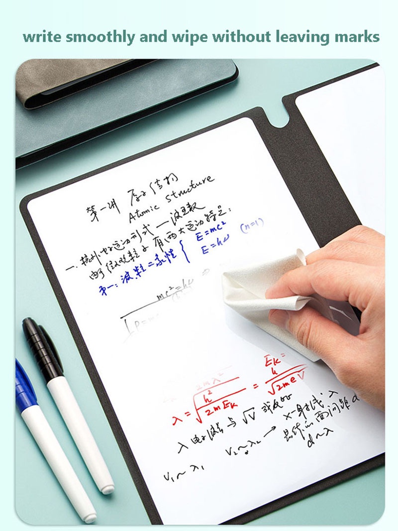 Erasable A5 Whiteboard Notebook Set PU Double-sided Student Whiteboard ...