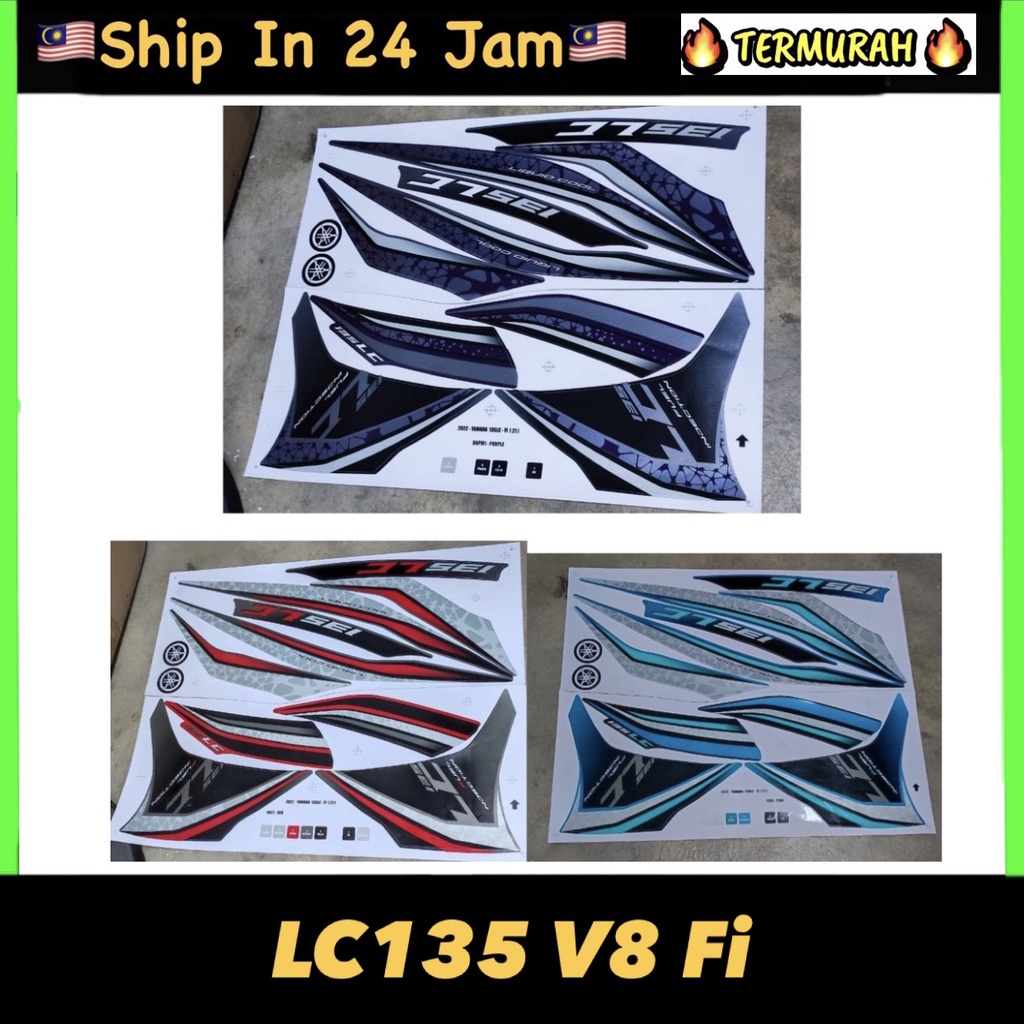 stiker sticker body stripe cover set (21) yamaha lc135 lc 135 v8 LC135 FI LCFI LCFI FUEL ...
