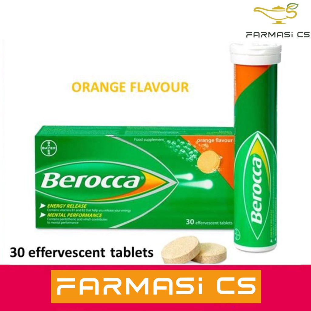 Berocca 30 Effervescent Tablets Orange Flavour EXP:02/2026 [ Vitamin C ...