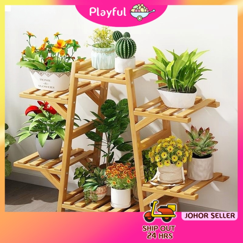 【PLAYFUL】Balcony Flower Rack Indoor Succulent Climbing Vine Flower Pot ...