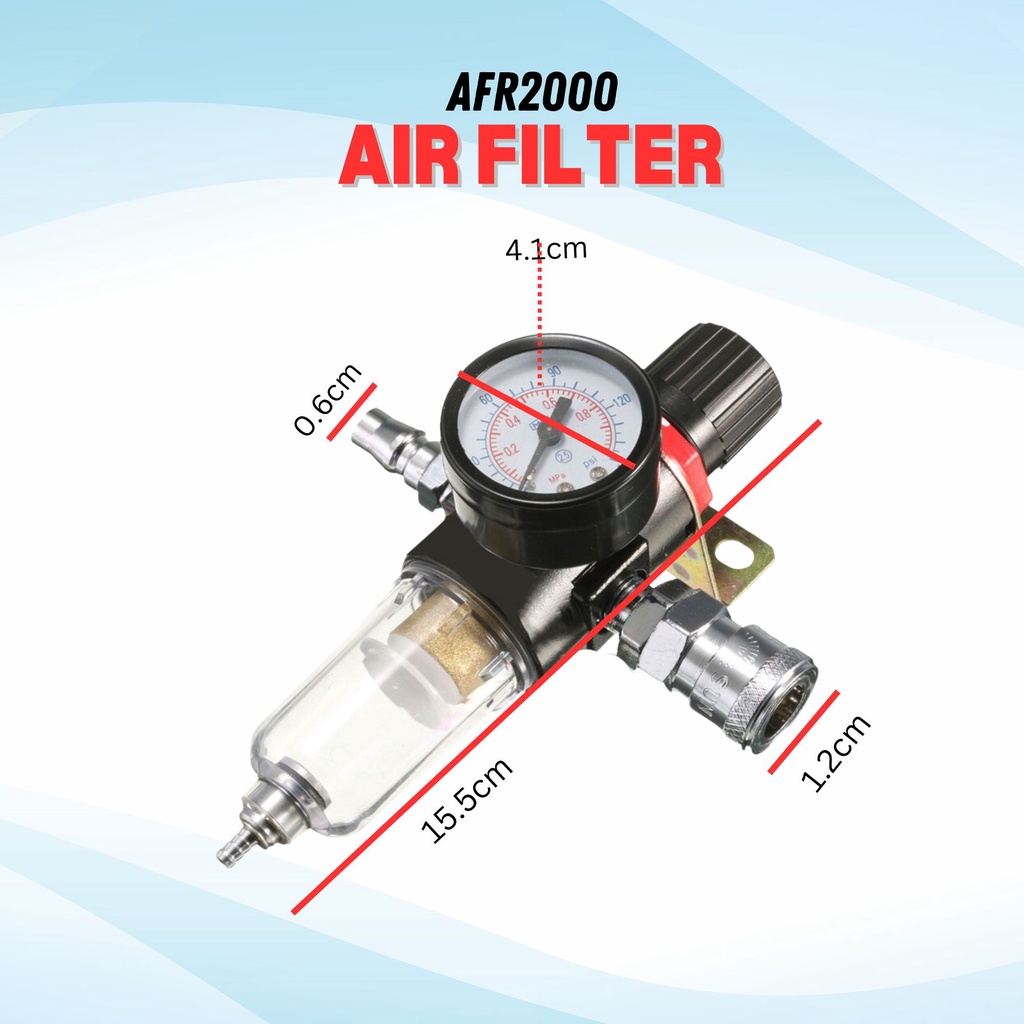 AFR2000 / AFC2000 1/4 inch Pneumatic Air Pressure Regulator Water with ...