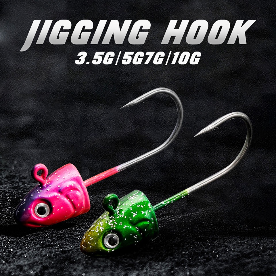 WALK FISH 5PCS/Lot Lead Head Hook 3.5g 5g 7g 10g Jigging Fishing Hook ...