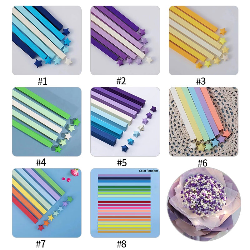 120pcs Colorful Paper Stars Origami DIY Stars Origami Paper Strips Fold ...
