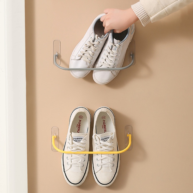 Wall-mounted Non-punched Slipper Holder / Space-saving Simple Slipper ...