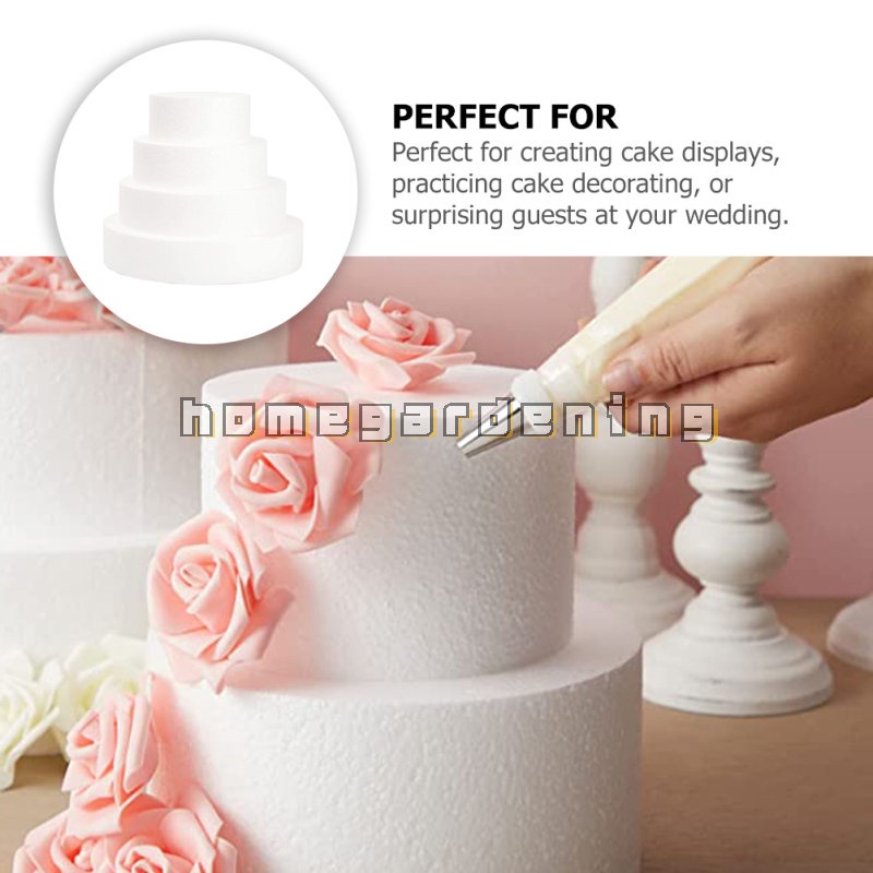 3 sizes Party DIY Model Cake Round Foam Mould Plastic Cake Model Round ...