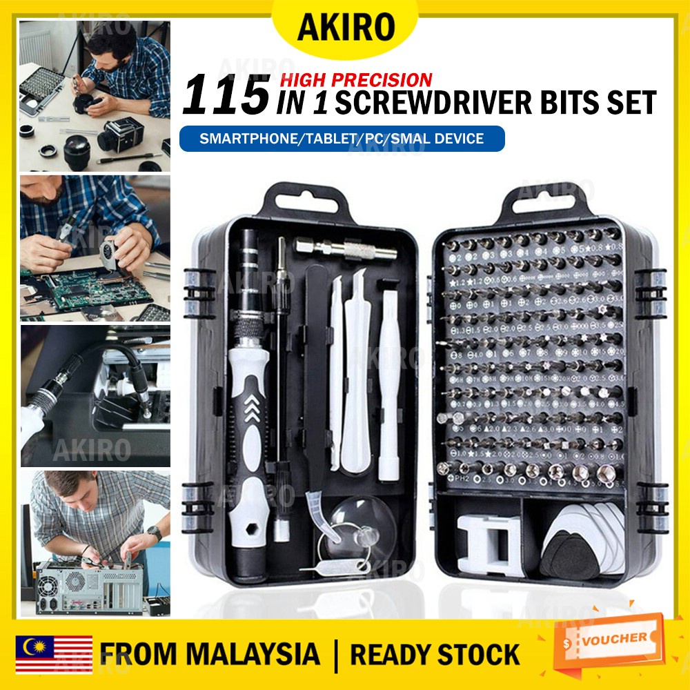 (Sales)AKIRO Multi-function 115 in 1 High Precision Screwdriver Set PC ...