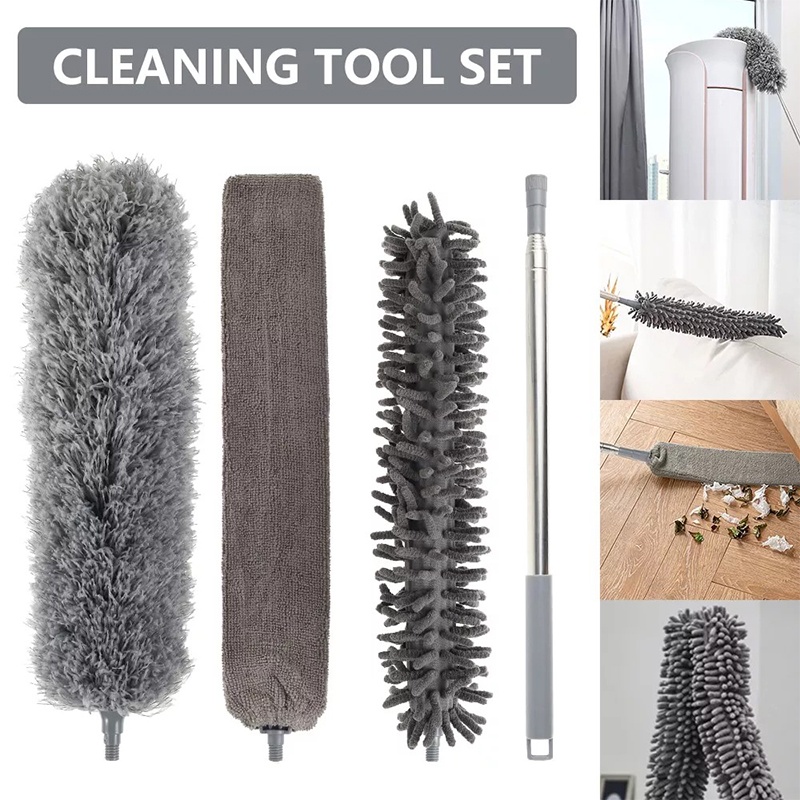 Microfiber Duster Set 4 In 1 280cm Extra Long Handle Bendable Ceiling ...