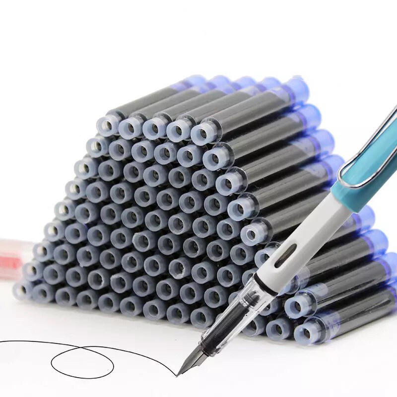 12 PCS Fountain Pen & Replacable Ink Set Black/Blue/Red Ink EF 0.38 Mm ...