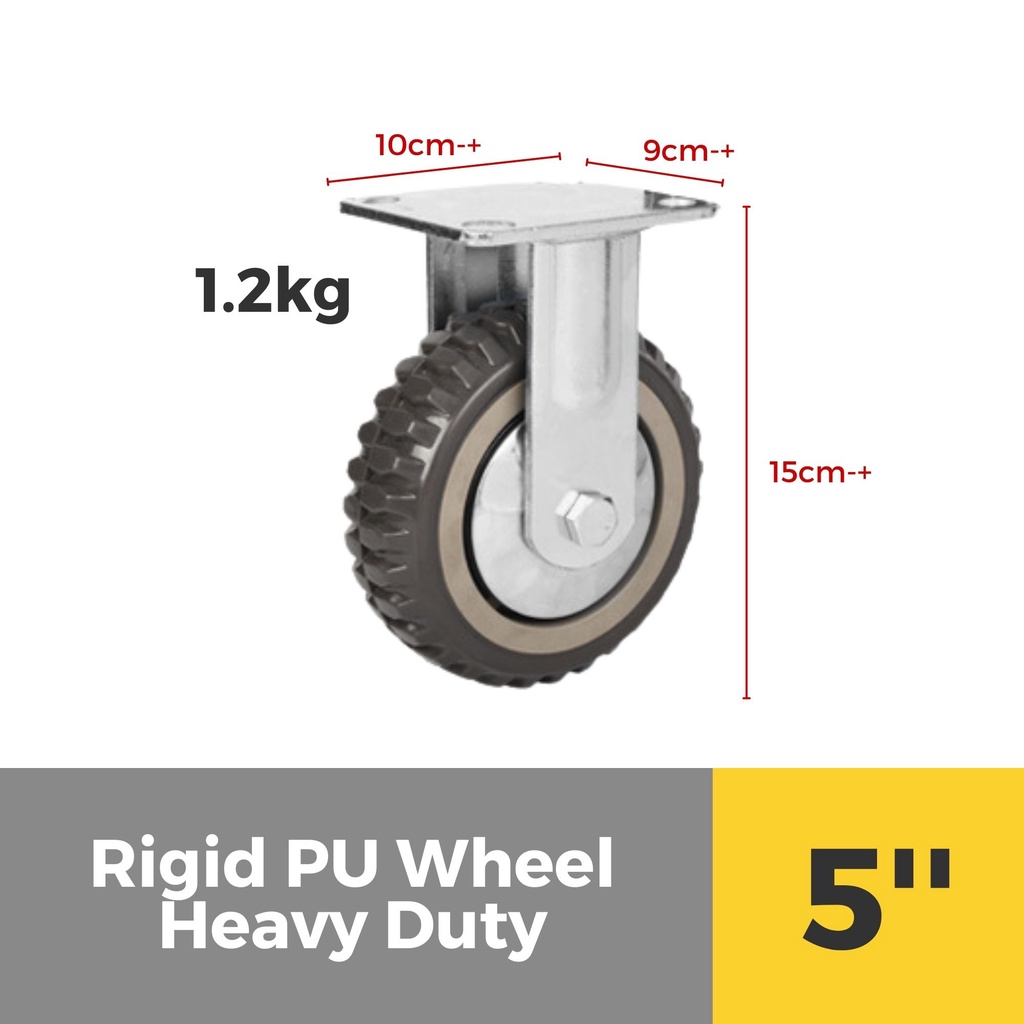 Heavy Duty PU Wheel 4'' 5'' 6'' Rigid Swivel With Brake 360 Degree ...