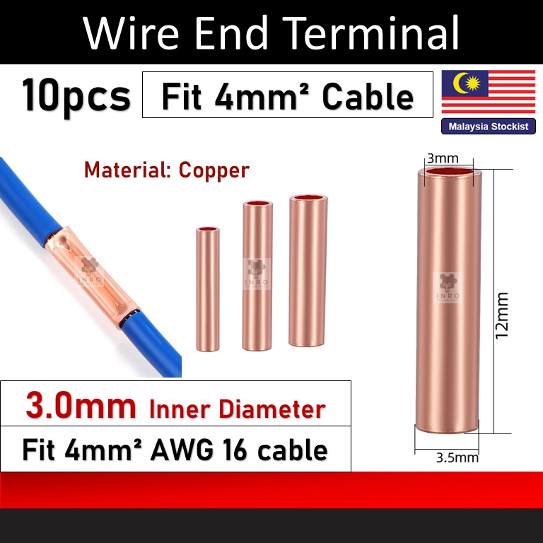 Penyambung Wayar Sambungan Copper Tube Kabel Wire End Terminal Wire ...