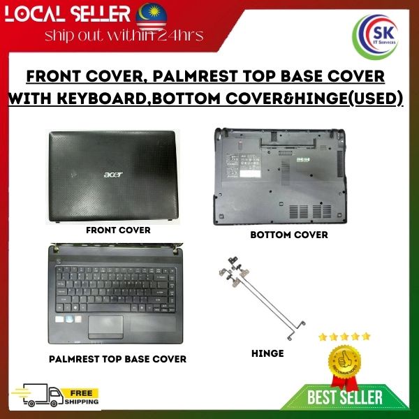 ACER ASPIRE 4738Z 4738 4738G SERIES 14" FRONT COVER, PALMREST TOP BASE ...
