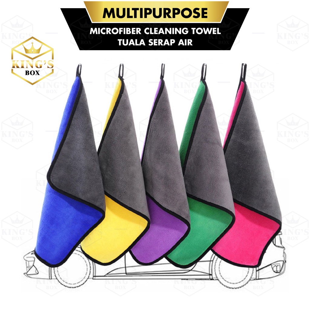 KGB Microfiber Car Cleaning Towel Multipurpose High Water Absorption Plush Wax Polish Cloth Kain ...