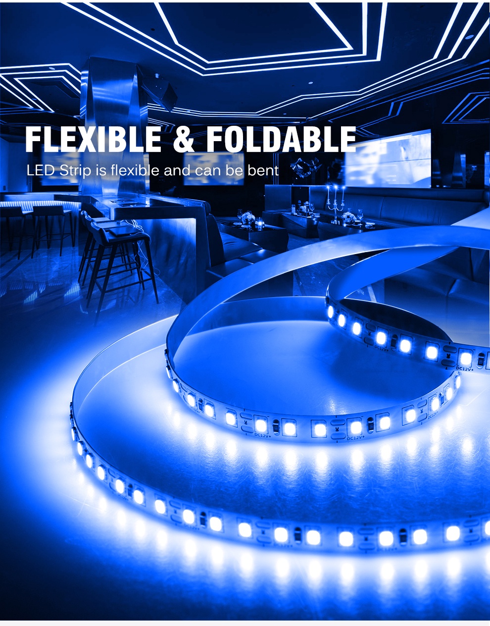 5M 10M LED Strip 12V 24V 120LEDs/m LED Lights High Brightness White/Red ...