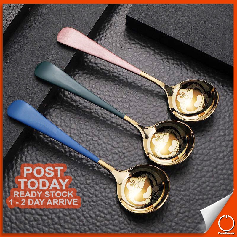 𝐀𝐍𝐓𝐈 𝐑𝐔𝐒𝐓 Stainless Steel Spoon Soup Coffee Mug Cup Stirring Round Head ...