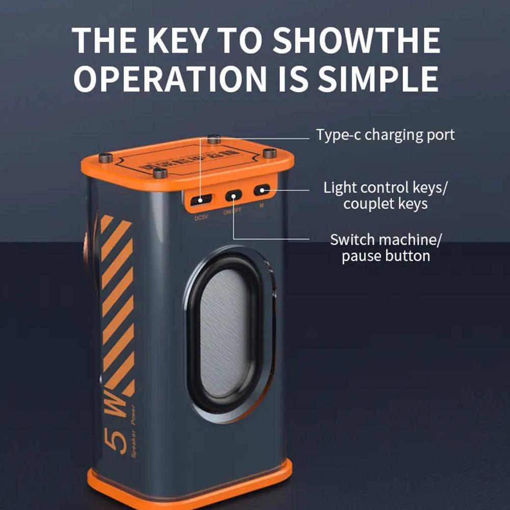 BYZ K07/ V08 5W /10W Transparent Mech Bluetooth Speaker w RGB Breathing Light , 360° TWS Stereo ...