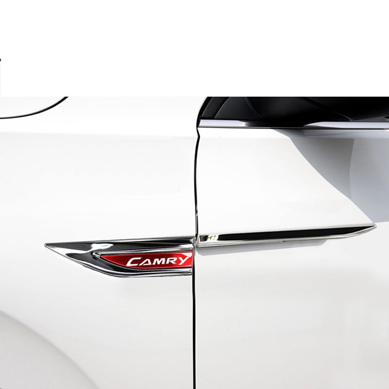 1 Set Stainless Steel Car Door Fender Metal Side Logo Stickers （Left ...